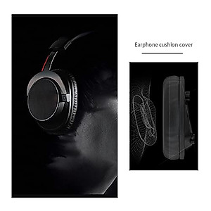 1 Pair Ear Pads Compatible with Creative Sound BlasterX H5 BlasterX H7 H5 H7 Headsets Protein Leather Foam Replacement Comfort Replacement Ear Cushions Black