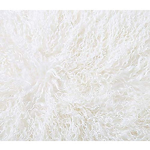 Genuine Mongolian Tibetan Lamb Sheepskin Wool Area Rug Real Carpet Curly Fur Pelt Throw Soft Plush Home Decorative 2ft x 3.4-3.6Ft