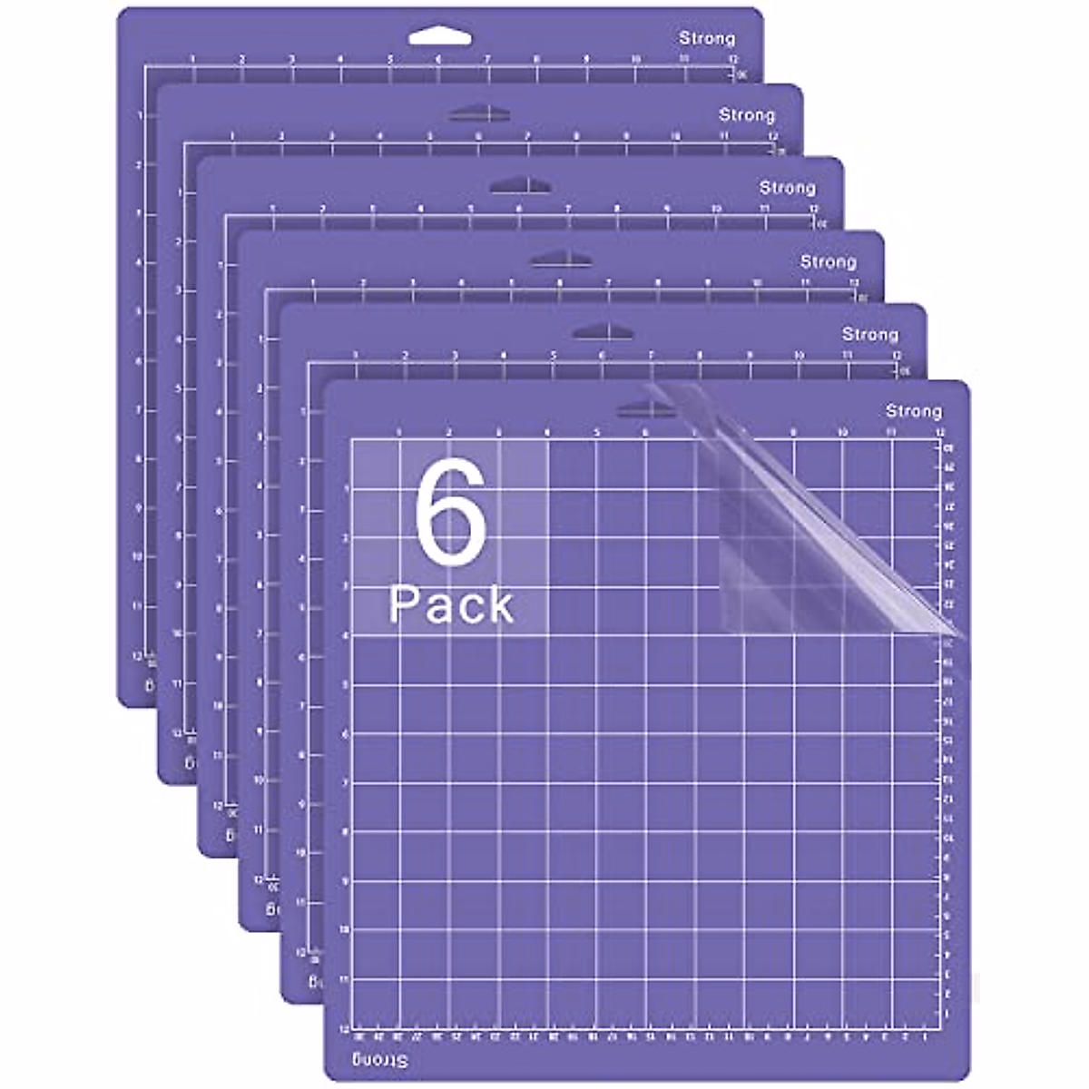 Gwybkq Cutting Mat for Cricut Explore Air 2/Maker 6 Pack Strong 12x12 Purple Adhesive Sticky Non-Slip Cut Mats for Silhouette Cameo 4/3/2/1 Replacement Accessories for Crafts