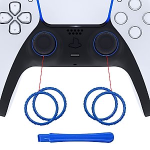 eXtremeRate Blue Replacement Accessories Thumbstick Rings for PS5 Controller, Custom Accent Rings for PS5 Controller - Controller NOT Included