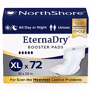 NorthShore Booster Pads for Men and Women with Adhesive, X-Large, Case/72 (6/12s)