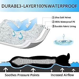 YIZHUOPET Dog Bed, Dog Crate Pad with Removable Washable Pet Mat Cover, Non-Slip Bottom, Waterproof Orthopedic Dog Beds for Large/Medium/Small Dogs (XL(42''x30''x4''), Grey)