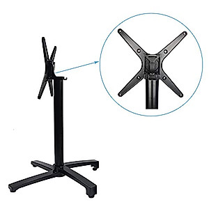 YUANSHI Restaurant X-Table Base (28") with Flip Top Mechanism - Aluminum, Folding Multi-Purpose Table Base, Nesting Storage, Dining Height Table Base (Black)