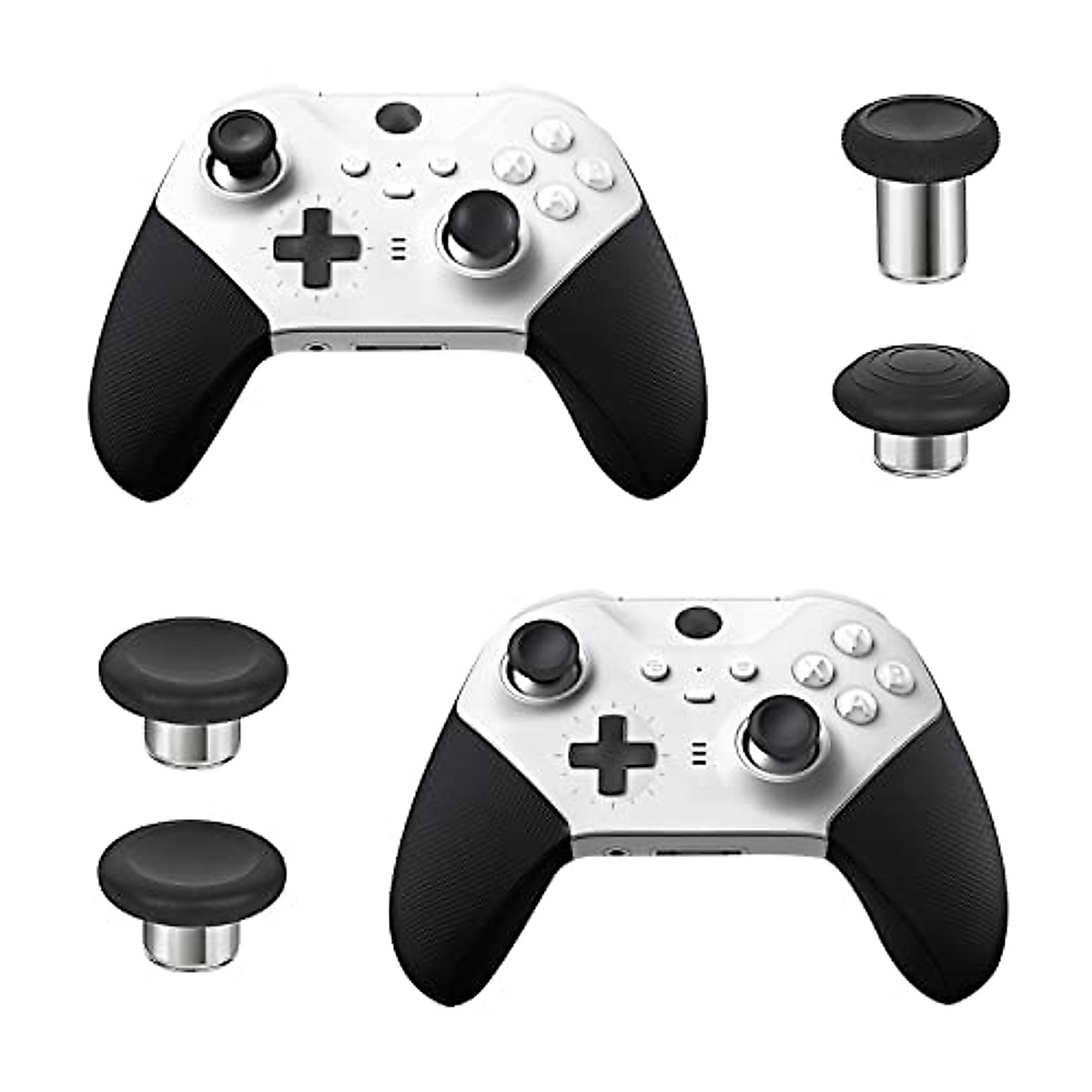 Metal Replacement Thumbsticks for Xbox Elite Controller Series 2 Core,Component Pack Includes 4 Swap Magnetic Joysticks,4 Paddles,1 Standard D-Pads, Accessories Parts for Xbox One Elite 2(Black)