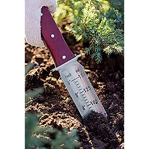 HOKURU Hori Hori Knife - Landscaping, Digging, Weeding, Cutting, Planting Gardening Tool With Leather Sheath, Stainless Steel Blade and Sharpening Stone
