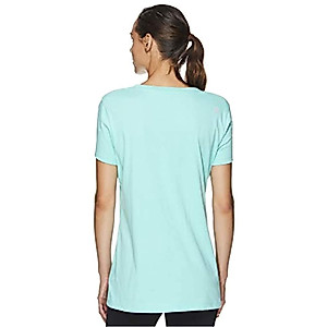 Reebok Womens Ondas Workout Graphic T-Shirt, Blue, Small