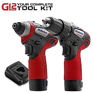 ACDelco G12 Series 3-Tool Cordless Combo 3/8" Brushless Ratchet Wrench + 2-Speed Drill/Driver+ Impact Driver, 2-battery, ARW12103-K11