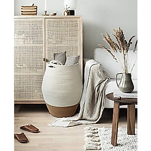Goodpick Boho Woven Toy Basket And Tall Laundry Hamper (Set of 2)