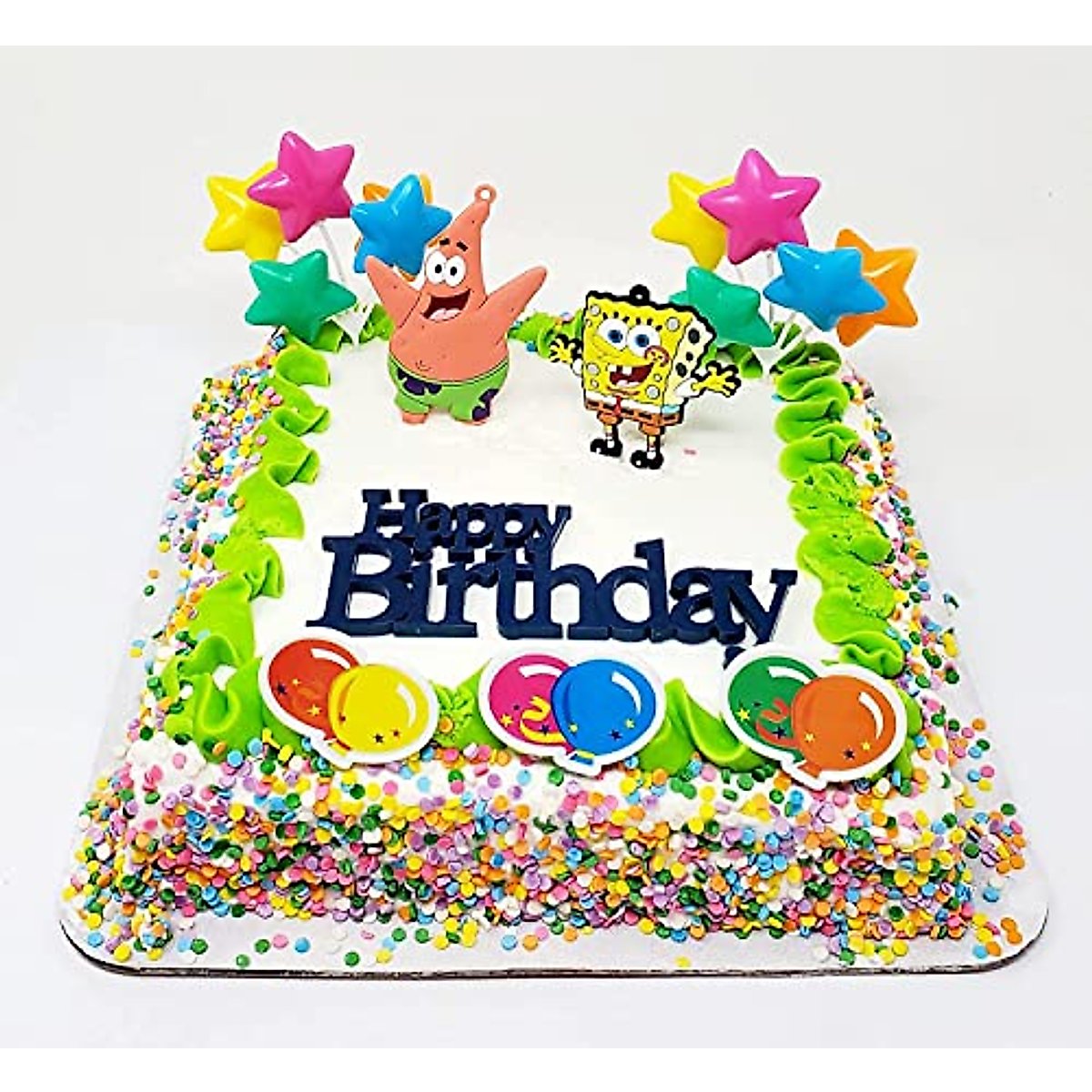 Spongebob Squarepants Cake Topper Set Featuring Spongebob, Patrick and Friends (Unique Design)