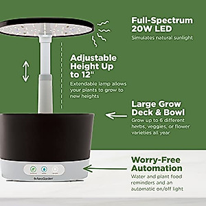 AeroGarden Harvest 360 with Gourmet Herb Seed Pod Kit - Hydroponic Indoor Garden, Black