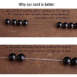 Hamoery Men Women 8mm Natural Stone Beads Bracelet Elastic Yoga Agate Bracelet Bangle(Matte Agate)