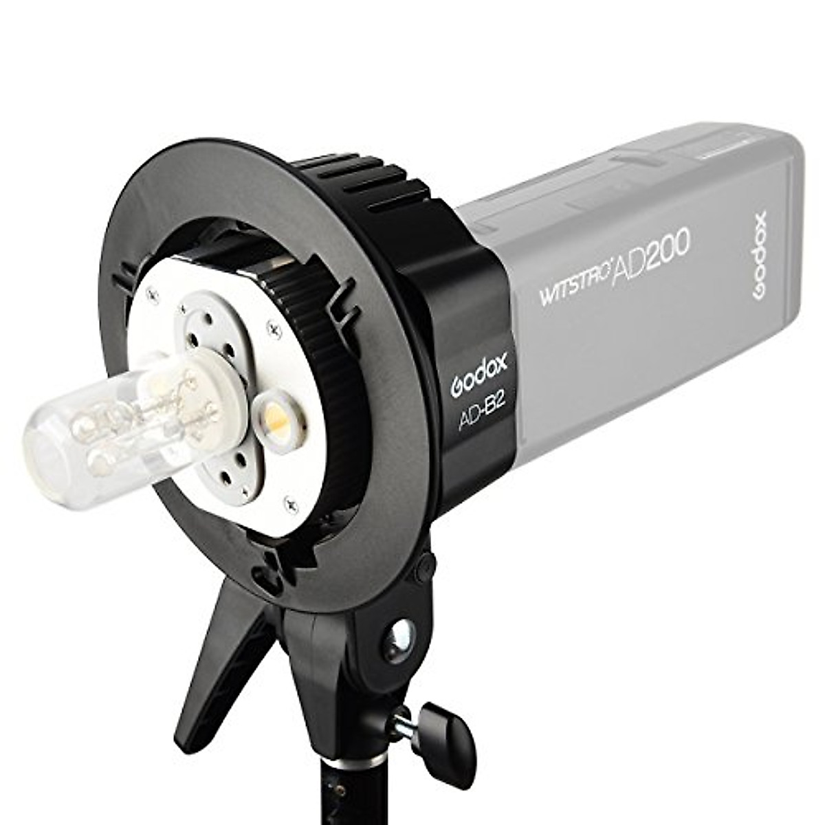 Godox AD-B2 Dual Power Twin Head Bowens Mount to Install 2 Godox AD200 or AD200 Pro Pocket Flash or Flashpoint eVOLV 200 TTL Modular Strobe Light Together to Achieve 400W Power Output