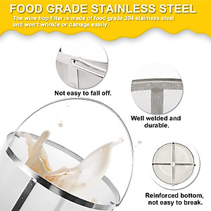 psler 13.8×13.8 inch (35×35cm) Wine Beer Dry Hops Filter Brewing Hopper Strainer 300 Micron Mesh Barrel Brewing Grain Basket Strainer for Homebrew Hops Wine Beer Tea Kettle Brew Filter