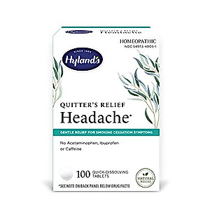 Hyland's Quitter's Relief, Headache, Gentle Relief for Smoking Cessation Symptoms, 100 Tablets, 100 Count