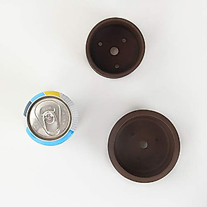 Happy Bonsai 2 pc 3.1" + 3.7" Unglazed Round Ceramic Succulent Planter Pot Set