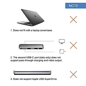 Purgo Mini USB C Hub Adapter Dongle for MacBook Air 2023-2018 and MacBook Pro 13 M2 2022-2016, MacBook Air USB Adapter with 4K HDMI, 100W PD, 40Gbps TB3 5K@60Hz, USB-C and 2 USB 3.0