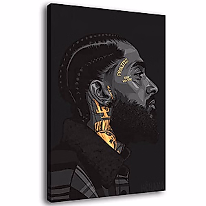 Legends Never Die Rap Singer Nipsey hussle Fan Art Hip-hop Art Canvas Art Poster and Wall Art Picture Print Modern Family Bedroom Decor Posters 18 x 12 Inches Unframed