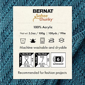 Bernat Softee Chunky School Yard Yarn - 3 Pack of 80g/2.8oz - Acrylic - 6 Super Bulky - 77 Yards - Knitting, Crocheting & Crafts