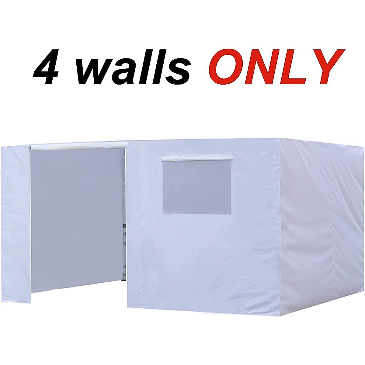 Eurmax USA Full Zippered Walls for 10 x 15 Easy Pop Up Canopy Tent,Enclosure Sidewall Kit with Roller Up Mesh Window and Door 4 Walls ONLY,NOT Including Frame and Top（Black）