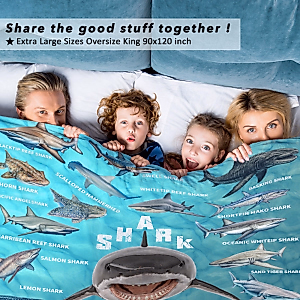 Shark Blanket-Shark Gift for Boys, Girls and Shark Lovers-Super Soft Lightweight and Warm Used for Game Room Bed Camping 40"x50"