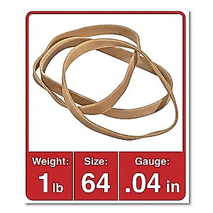 Universal Rubber Bands, Size 64, 0.04" Gauge, Beige, 4 Oz Box, 80/Pack