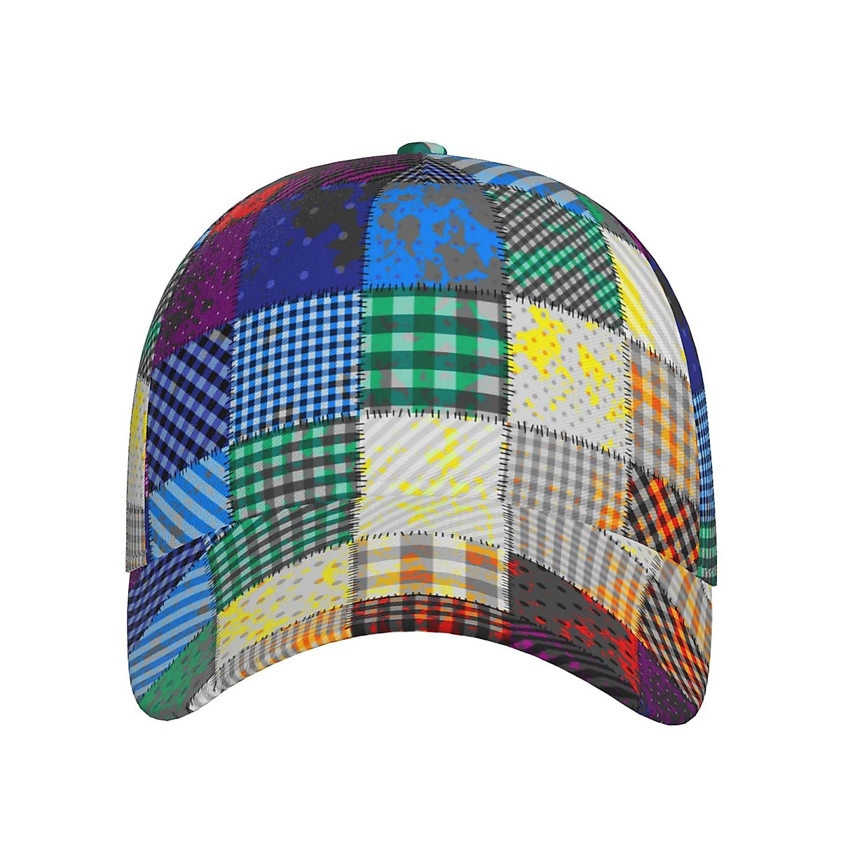 FAYXTIN Patchwork Colors Plaid Colourful Baseball Hat Trucker Cap Dad Hats for Men Women Adjustable Snapback Caps