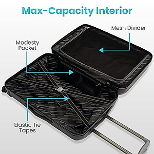 American Tourister Stratum 2.0 Expandable Hardside Luggage with Spinner Wheels, Jade Green, 24-Inch Checked-Medium