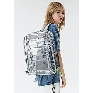 Tellrain Women's Fashion Backpack Clear Purse Fashion Men Satchel Bags Multipurpose Lightweight Backpack PVC Beach Bag