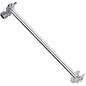 12 Inch Solid Brass Adjustable Shower Head Extension Arm Flexible Height & Angle Shower Arm Extender with Lock Joints, Universal Connection Extra Long Shower Extension Arm, Chrome Finish