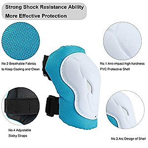 AIDY Kids Bike Helmet Toddler Helmet Adjustable for 3-8 Years Girls Boys Knee Pads Elbow Pads Wrist Guards Kids Protective Gear Set for Skateboard, Bike, Roller Skating, Cycling, Scooter, Rollerblade