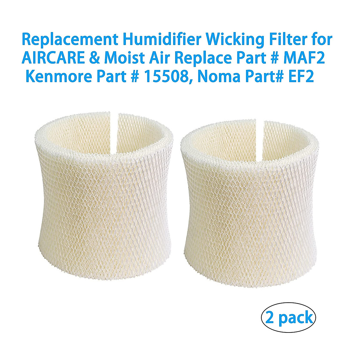 Bibolic MAF2 Replacement Humidifier Wicking Filter for Essick AIRCARE & Moist Air MA0800 MA0600 MA0601, Kenmore Part #15508, Noma Part# EF2 (2 Pack)