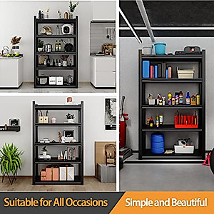 BEESTMUEBLE 5 Tier Garage Shelving, Storage Shelves Heavy Duty Shelving, Adjustable Metal Shelf Rack and Shelf Units, Garage Shelving Heavy Duty Warehouse Industrial Shelving, 47.2" W x 18" D x 78" H