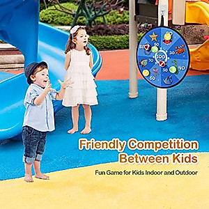 Toddler Toys Dart Board, Kids Games for Indoor Outdoor Sport Play, Safe Dart Board for Kids with 9 Sticky Balls, Best Gift Idea for Boys Girls Ages 3 Year Old and Up, Toddler Activity(14 Inches)