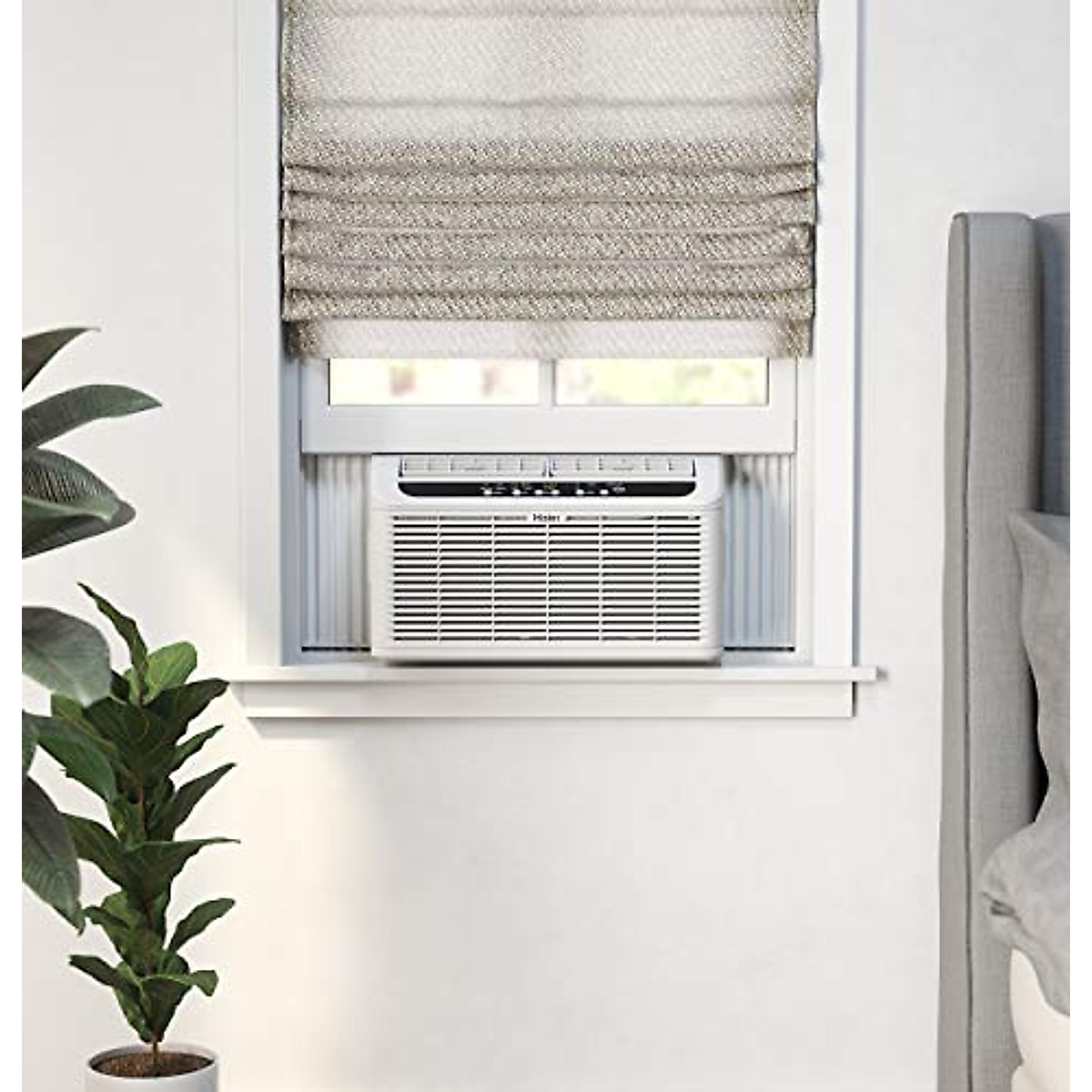 Haier 6,200 BTU Ultra Quiet Window Air Conditioner for Small Rooms and Bedrooms, Control Using Remote, 6K Window AC Unit, Easy Install with Included Kit, White, Energy Star