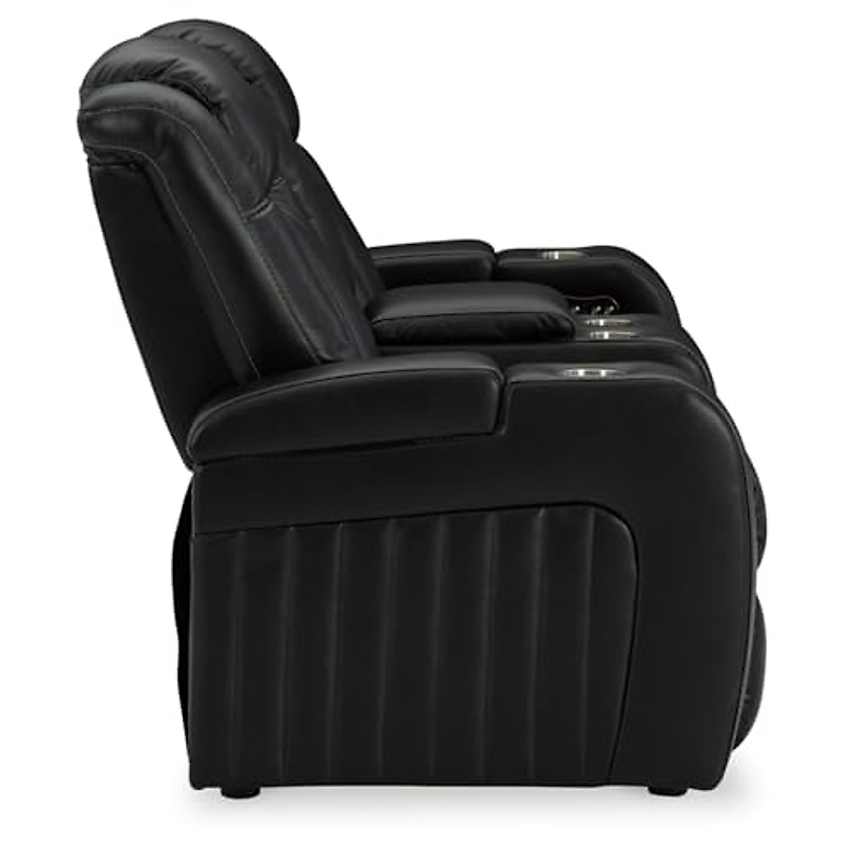Signature Design by Ashley Caveman Den Power Reclining Loveseat with Console Love Seats, 75" W x 42" D x 42" H, Black