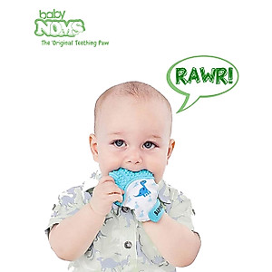 BabyNoms ® Teething Mitten Bundle | Dino Blue & Pink Unicorn Teether Paws