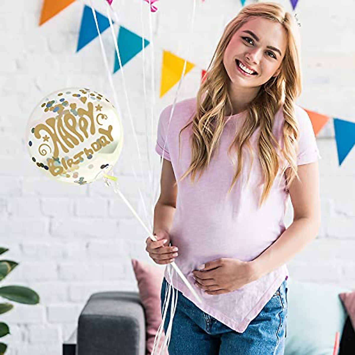 Bobo Balloon Sticks Clear Transparent Balloon Sticks Long Clear Balloon Holder with Cups for Balloons Birthday Valentine's Day Mother’s Day Graduation Wedding Anniversary decoration (25 Sets)