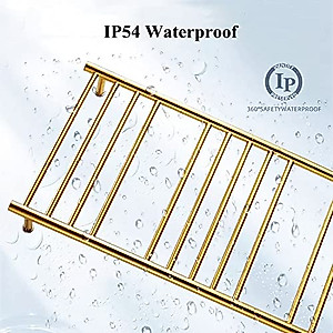 WTTTTW Towel Warmer Rack 14 Bars Wall Mounted Towel Heater, Stainless Steel Towel Warmer Rack, Clothes Drying Rack, Gold