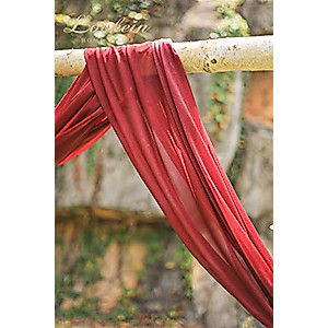 Lookein Chiffon Runner Arch Decorations for Wedding Ceremony Arch Drapping Fabric for Wedding Swags, 2 Panels 30" Wide 6 Yards Long, Burgunday