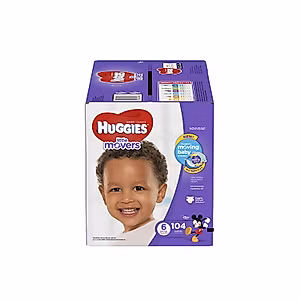 Huggies Little Movers Baby Diapers, Size 6, Box of 104