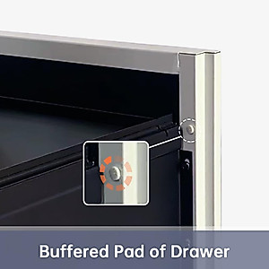 3 Drawer File Cabinet with Lock, Mobile Rolling File Cabinet, Under Desk File Cabinet Fully Assembled Except Casters, Metal Small Filing Cabinet for Home Office