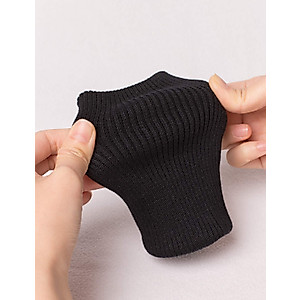 TinaKim Ribbing Cuff Material, Tubular Rib Knit Fabric,for Adult Jacket Sewing (Black, 40x8cm)