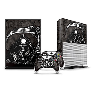 247 Skins Graphics kit Sticker Decal Compatible with Xbox One S and Wireless Controllers - Reaper Black