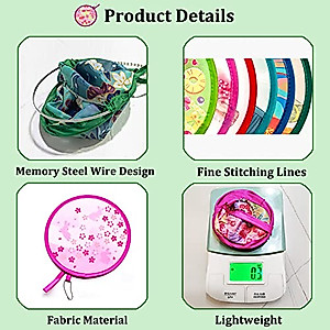 MXY Foldable Fan Round Japanese Style Summer Handheld Folding Fans Festival Wedding Party Decor Home Personal Decoration 4 Units Different Beautiful Patterns