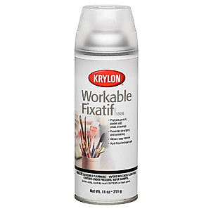 Krylon K01306 Workable Fixatif Spray Clear, 11-Ounce Aerosol,Matte