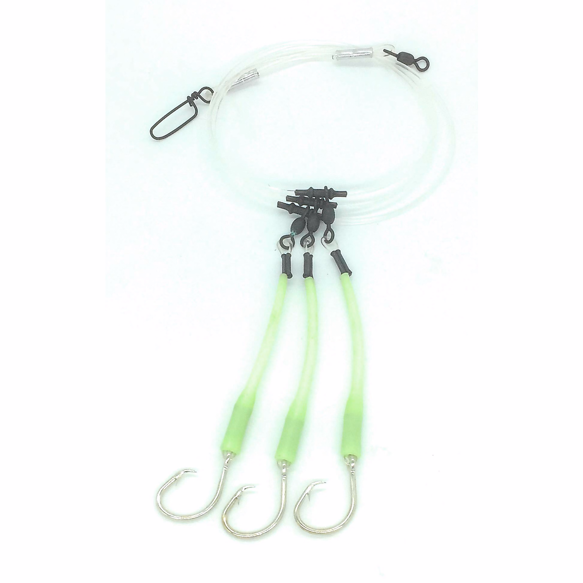 Deep Drop Tilefish Rig, 3 Mustad Circle Hooks with Glow Sleeve (10/0)