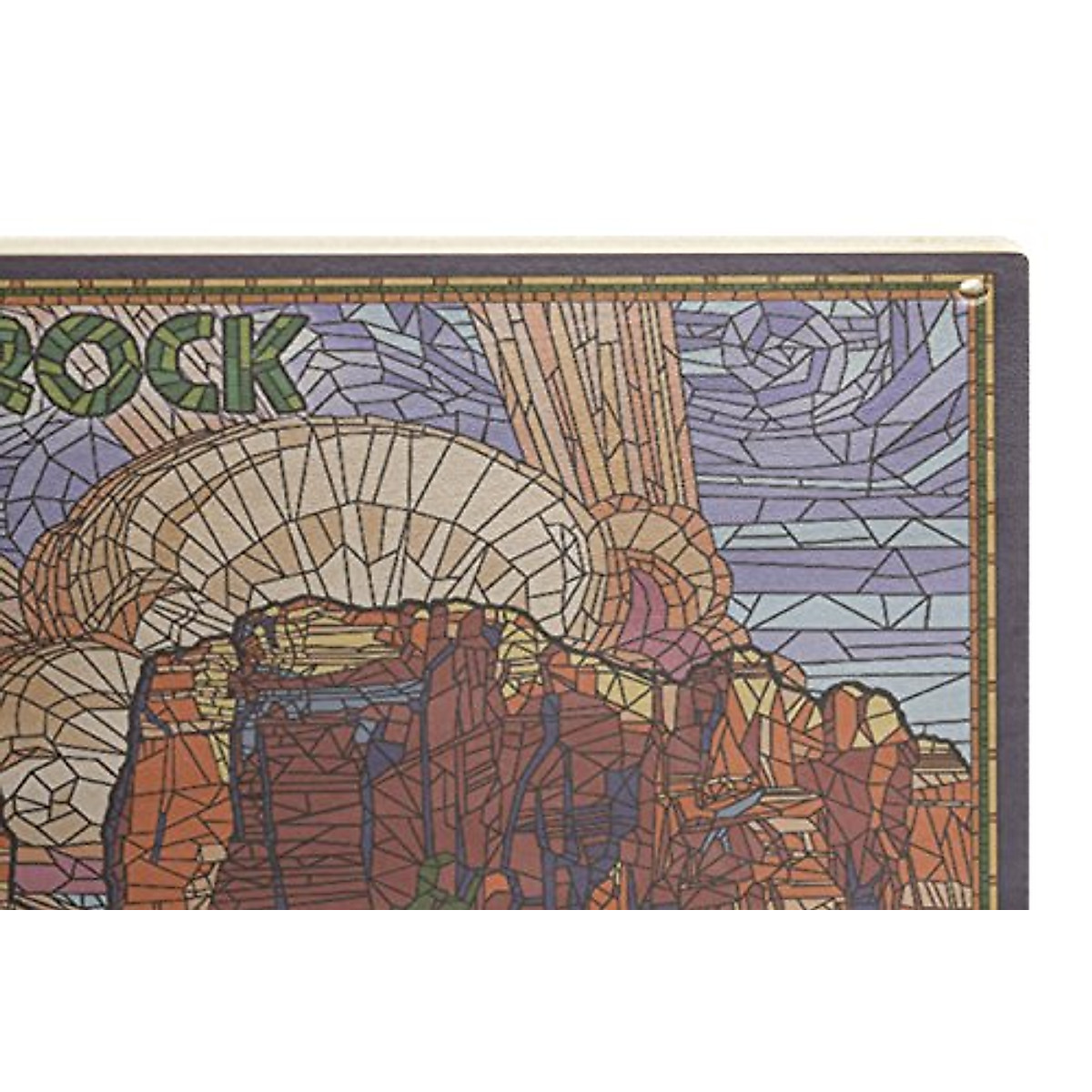 Sedona, Arizona, Cathedral Rock, Mosaic Birch Wood Wall Sign (10x15 Rustic Home Decor, Ready to Hang Art)
