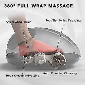 Breo Foot Massager Machine with Heat, Shiatsu Deep Tissue Kneading, Rolling Massage for Relax, Fits Feet Up to Men Size 12