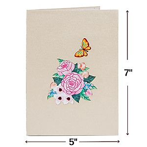 Paper Love 3D Pop Up Mothers Day Card, Best Mom Ever, For Mom, Wife - 5" x 7" Cover - Includes Envelope and Note Tag