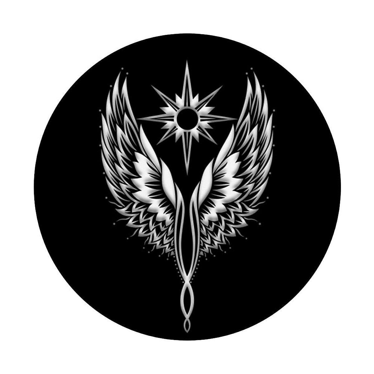 Angels Wings with Sun Guardian-Angel with Sun Rays PopSockets Swappable PopGrip